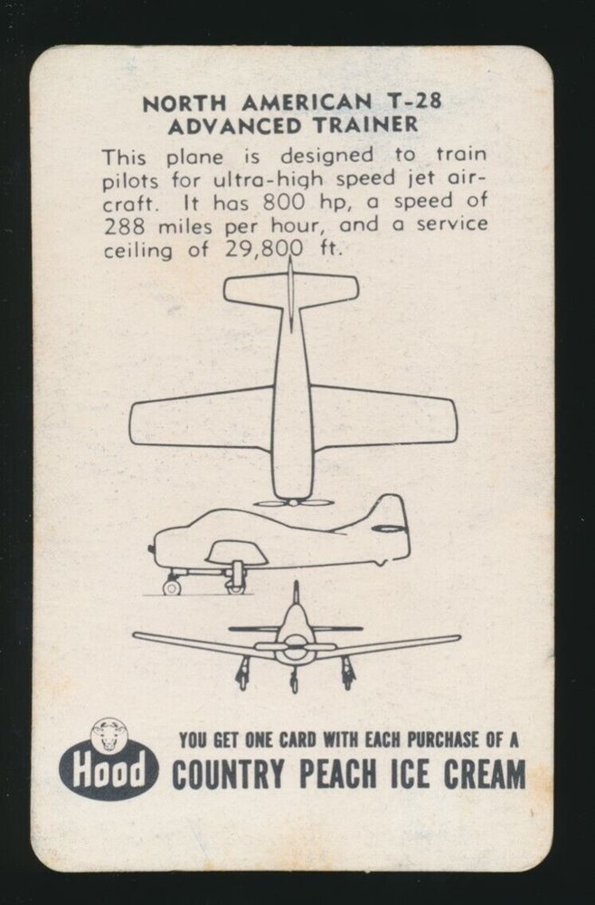 1950's F49 Hood Ice Cream AIRPLANE CARDS -North America