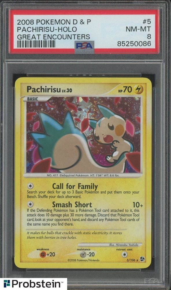 Auction Prices Realized Tcg Cards 2008 POKEMON DIAMOND & PEARL GREAT ENCOUNTERS Pachirisu-Holo