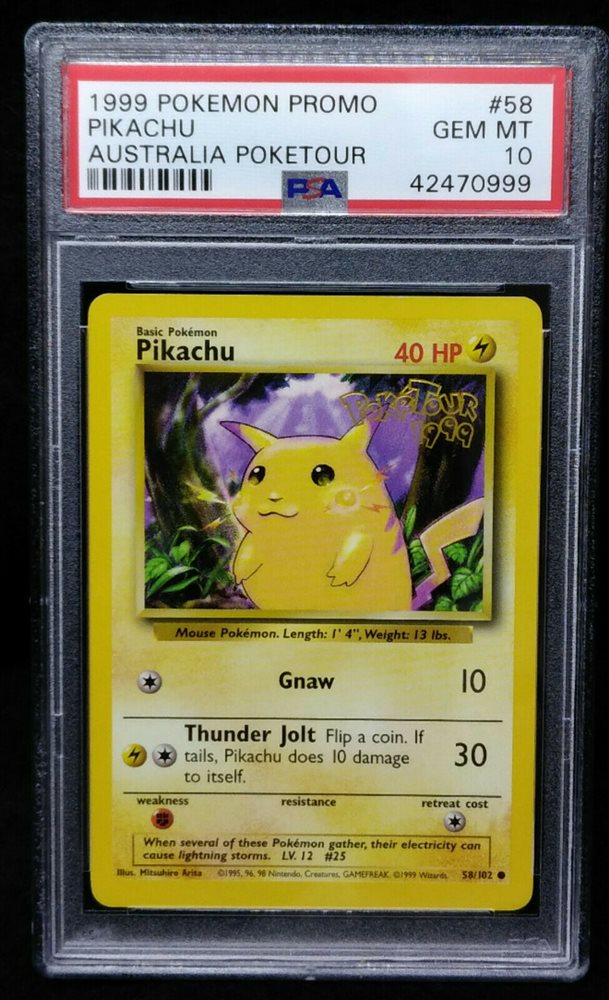 PSA 10 Pikachu 58 Australia Poketour Promo Card Gem Min PSA 10 Pikachu 58 Australia Poketour Promo Card Gem Min