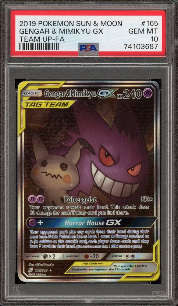 Auction Prices Realized Tcg Cards 2019 POKEMON SUN & MOON TEAM UP Full Art / Gengar & Mimikyu Gx