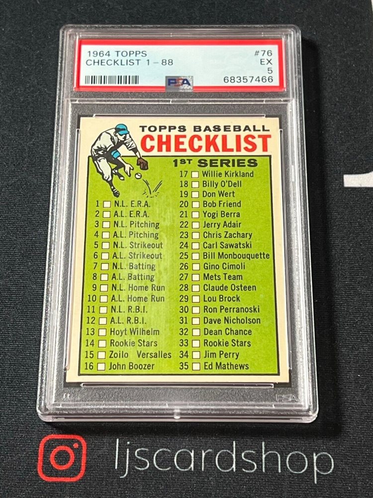 Auction Prices Realized Baseball Cards 1964 TOPPS Checklist 1-88