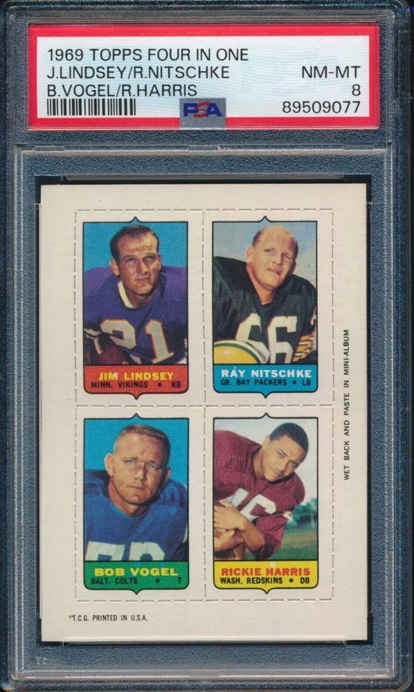 Auction Prices Realized Football Cards 1969 TOPPS FOUR IN ONE Bob Vogel ...