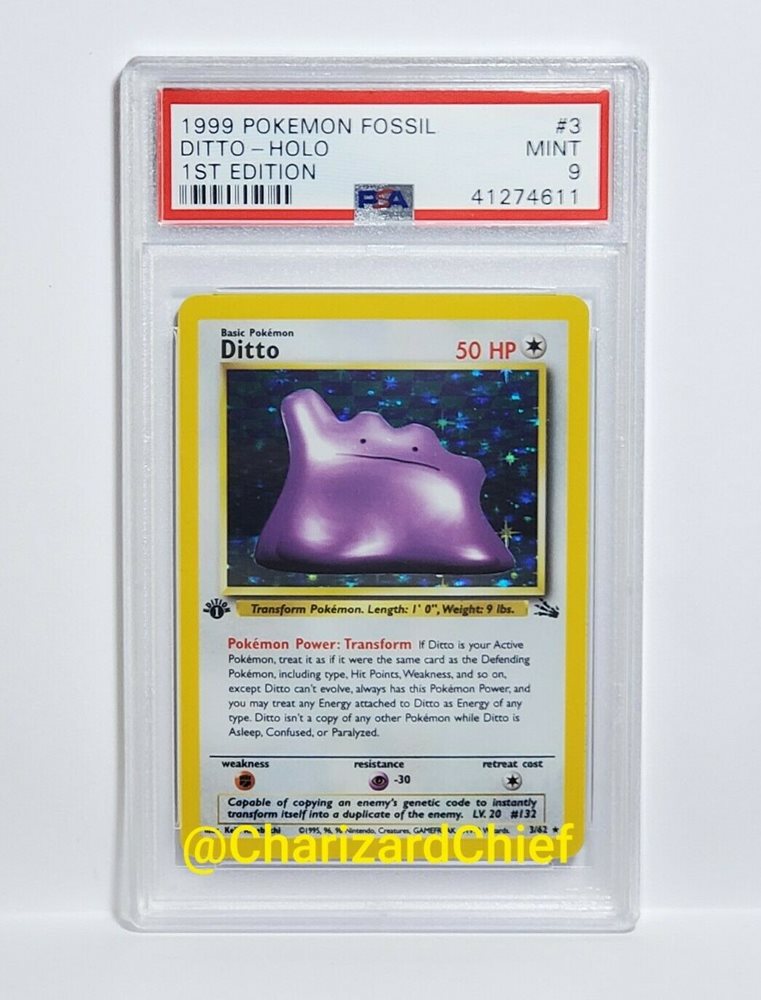 Auction Prices Realized Tcg Cards 1999 Pokemon Fossil Ditto-Holo 1ST ...