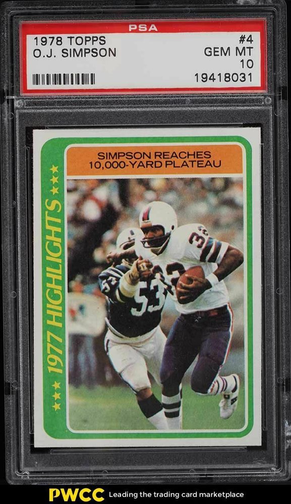 Auction Prices Realized Football Cards 1978 Topps O. J. Simpson