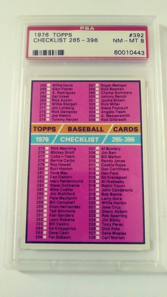 Auction Prices Realized Baseball Cards 1976 TOPPS Checklist 265-396