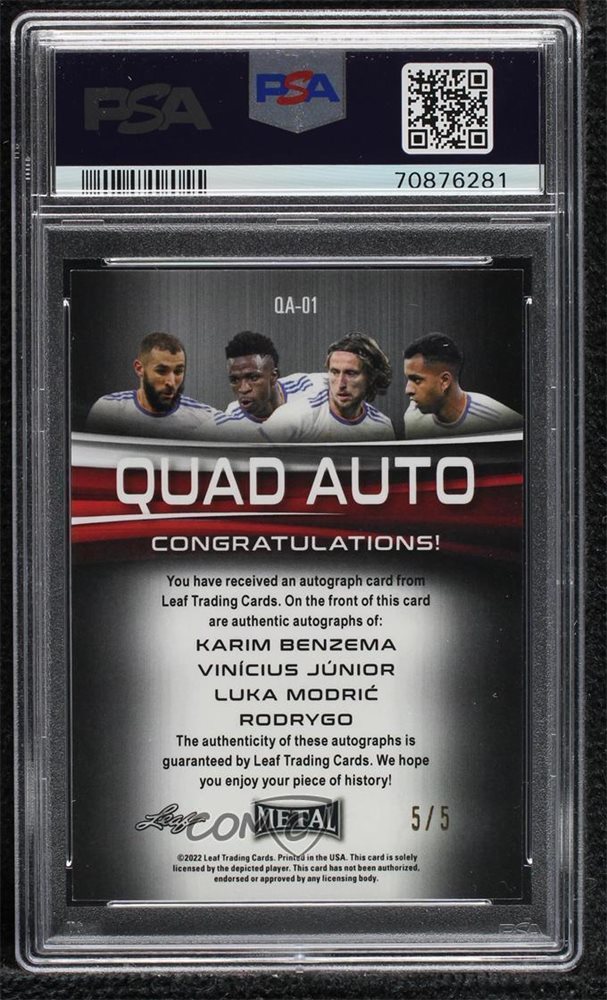 eBay Auction Item 335047806524 Soccer Cards 2022 Leaf Metal Quad Autographs