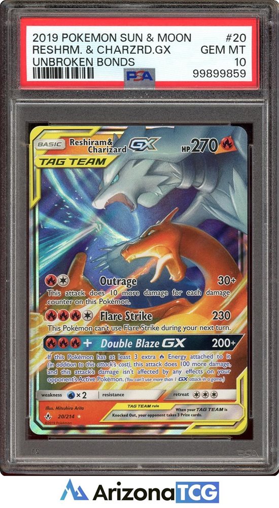 Auction Prices Realized Tcg Cards 2019 POKEMON SUN & MOON UNBROKEN BONDS Reshiram & Charizard Gx