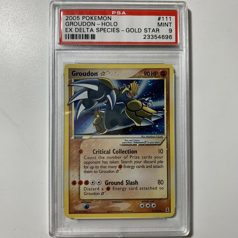 Toys & Games Holo Groudon Gold Star EX Delta Species Pokemon Card Proxy ...