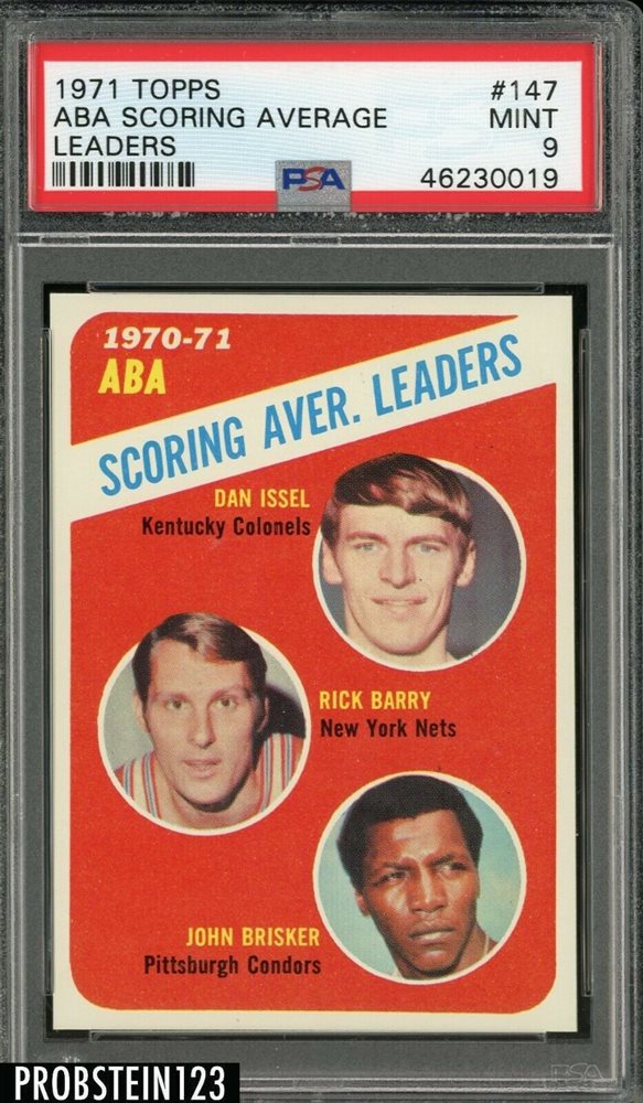 Auction Prices Realized Basketball Cards 1971 TOPPS Aba Scoring Average ...