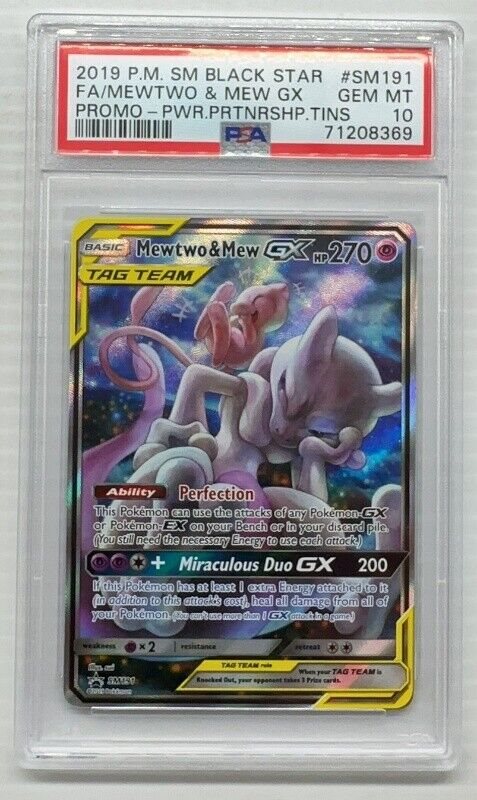 Auction Prices Realized Tcg Cards 2019 Pokemon Sm Black Star Promo Full Art / Mewtwo & Mew Gx