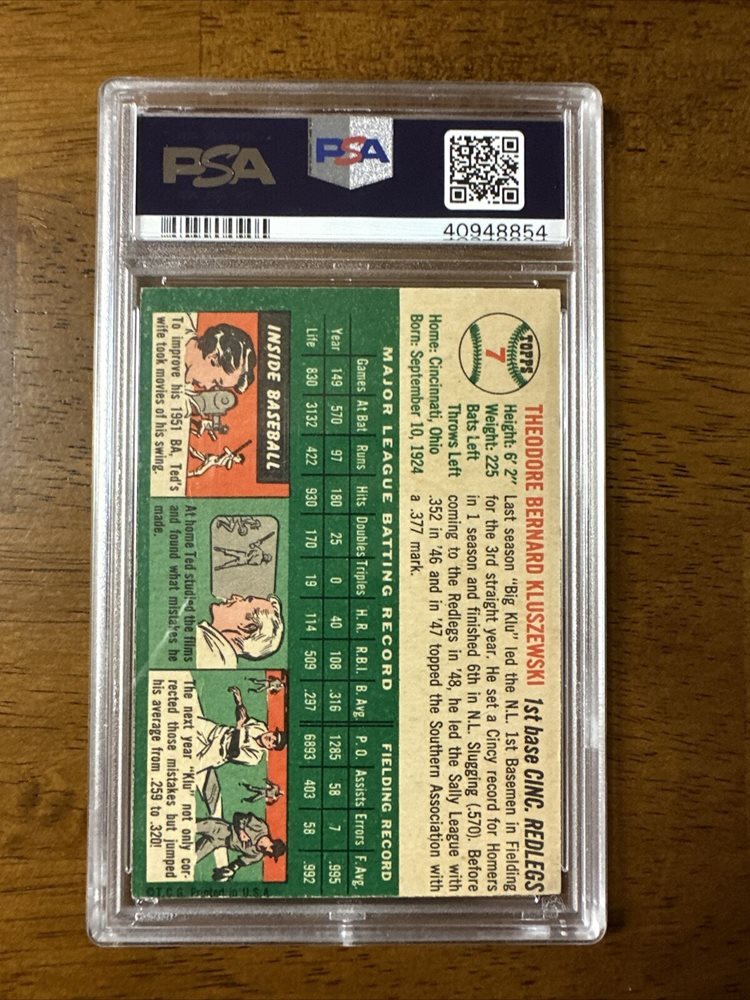 Auction Prices Realized Baseball Cards 1954 Topps Ted Kluszewski