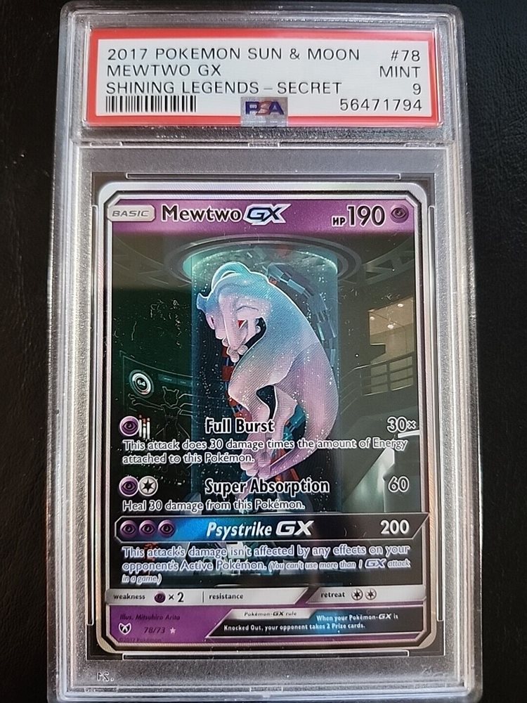 Auction Prices Realized Tcg Cards 2017 Pokemon Sun & Moon Shining Legends Mewtwo Gx