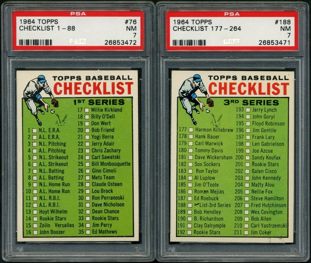 Auction Prices Realized Baseball Cards 1964 TOPPS Checklist 1-88
