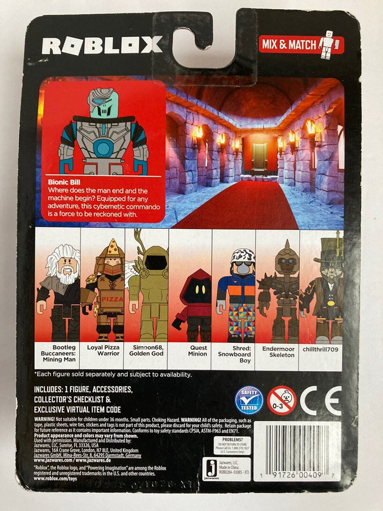 Roblox Bionic Bill 3" in Action Figure with Virtual Gam
