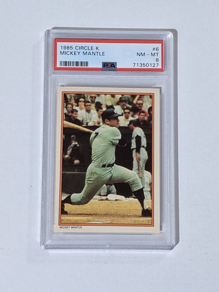 1985 Topps CIRCLE K * MICKEY MANTLE #6 * PSA 8 * NEW YO