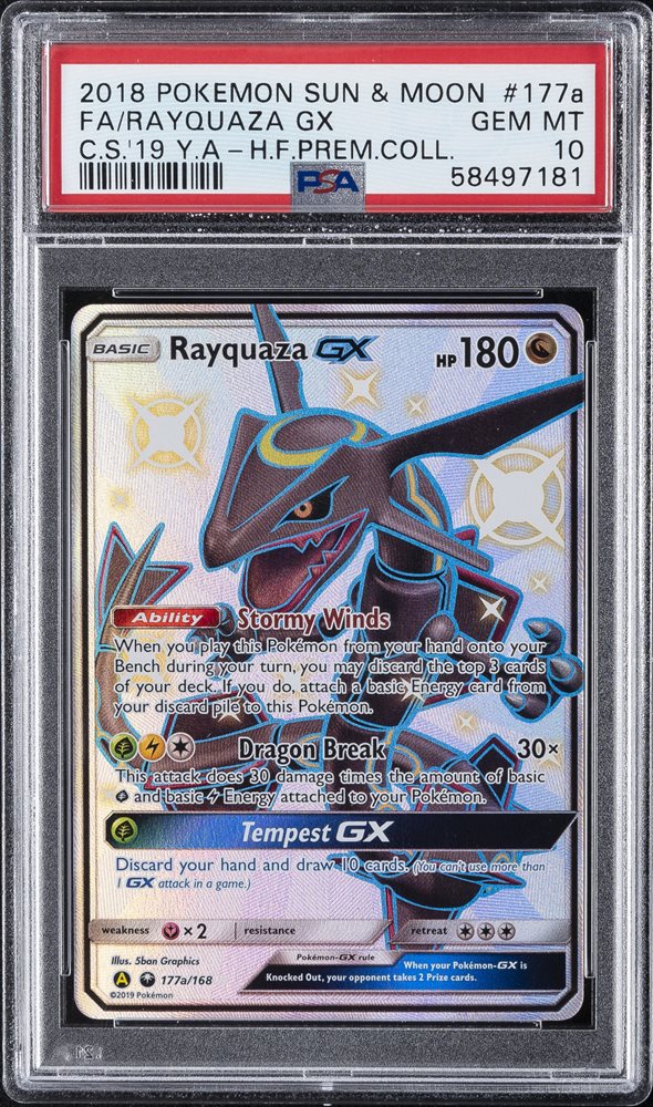 Auction Prices Realized Tcg Cards 2018 Pokemon Sun & Moon Celestial Storm Full Art / Rayquaza Gx