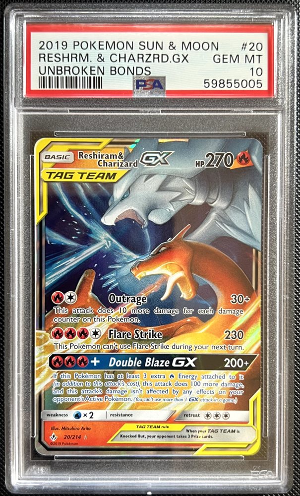 Auction Prices Realized Tcg Cards 2019 POKEMON SUN & MOON UNBROKEN BONDS Reshiram & Charizard Gx