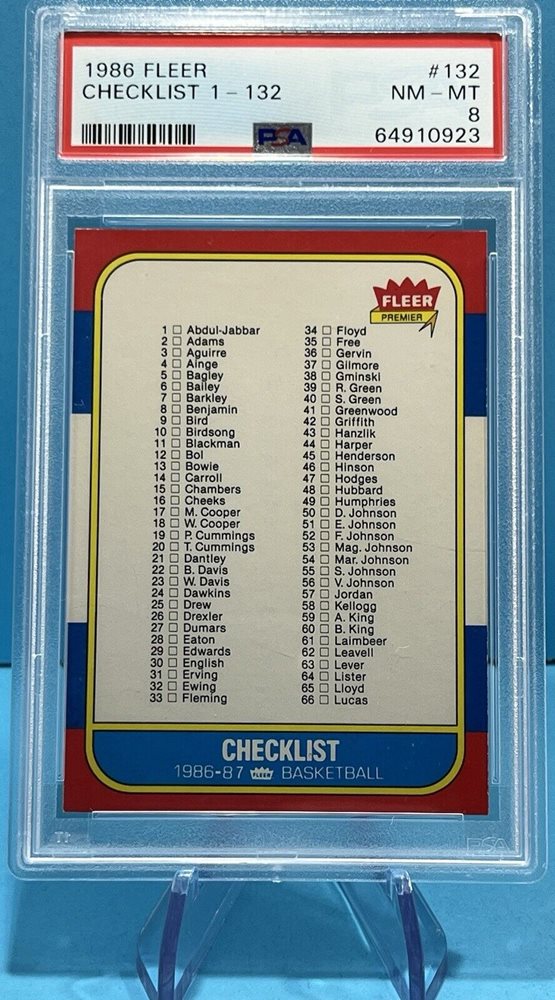 Auction Prices Realized Basketball Cards 1986 Fleer Checklist 1-132