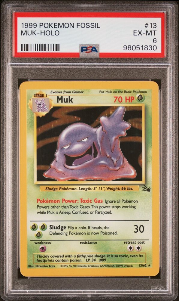 Auction Prices Realized Tcg Cards 1999 Pokemon Fossil Muk-Holo