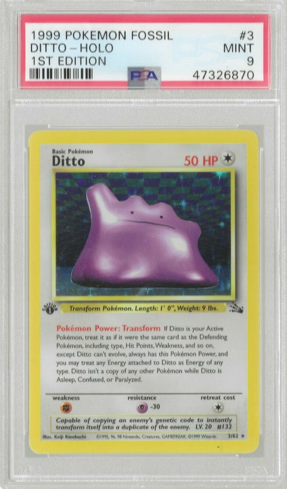Auction Prices Realized Tcg Cards 1999 Pokemon Fossil Ditto-Holo 1ST ...