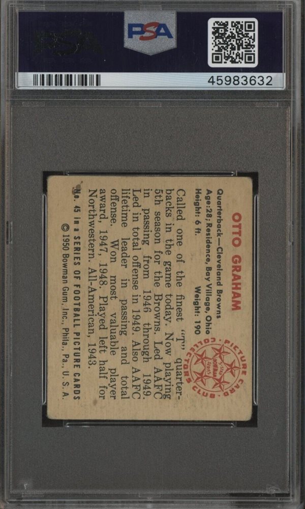 Auction Prices Realized Football Cards 1950 Bowman Otto Graham