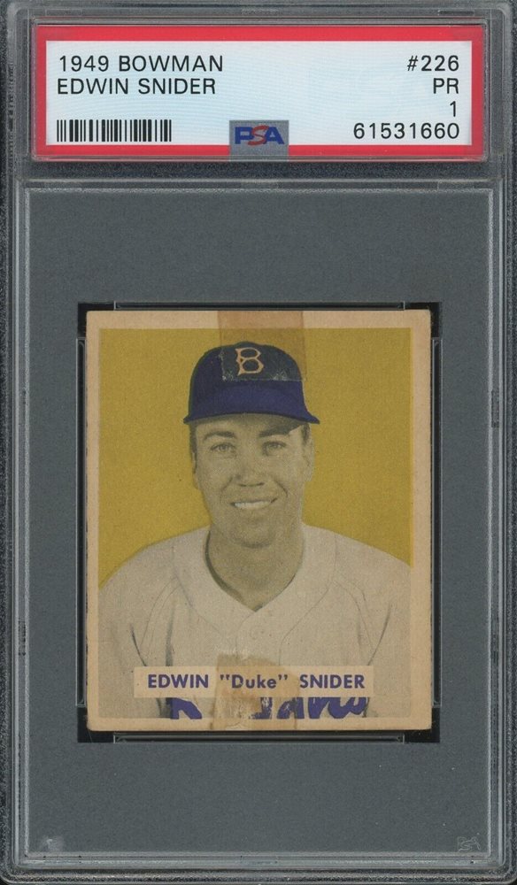Auction Prices Realized Baseball Cards 1949 Bowman Edwin Snider