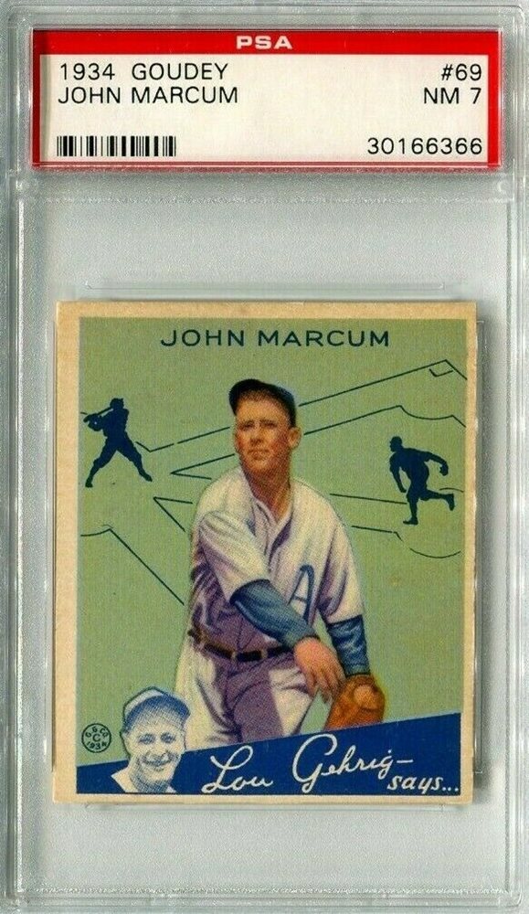 Auction Prices Realized Baseball Cards 1934 Goudey John Marcum