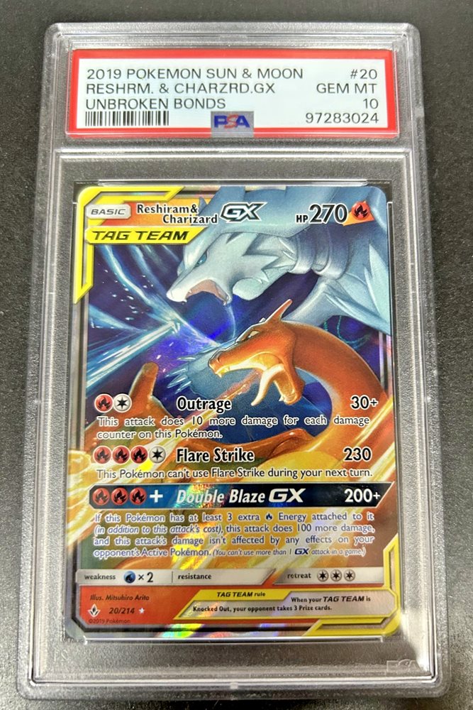 Auction Prices Realized Tcg Cards 2019 POKEMON SUN & MOON UNBROKEN BONDS Reshiram & Charizard Gx
