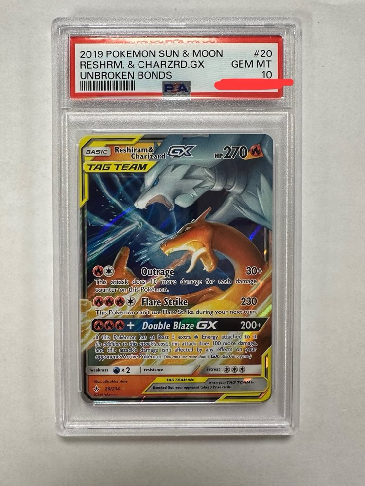 Auction Prices Realized Tcg Cards 2019 Pokemon Sun & Moon Unbroken Bonds Reshiram & Charizard Gx