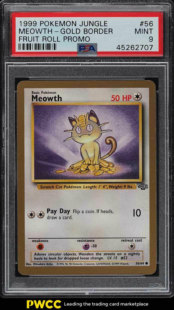 Auction Prices Realized Tcg Cards 1999 Pokemon Jungle Promo Meowth Gold Auction Prices Realized Tcg Cards 1999 Pokemon Jungle Promo Meowth Gold