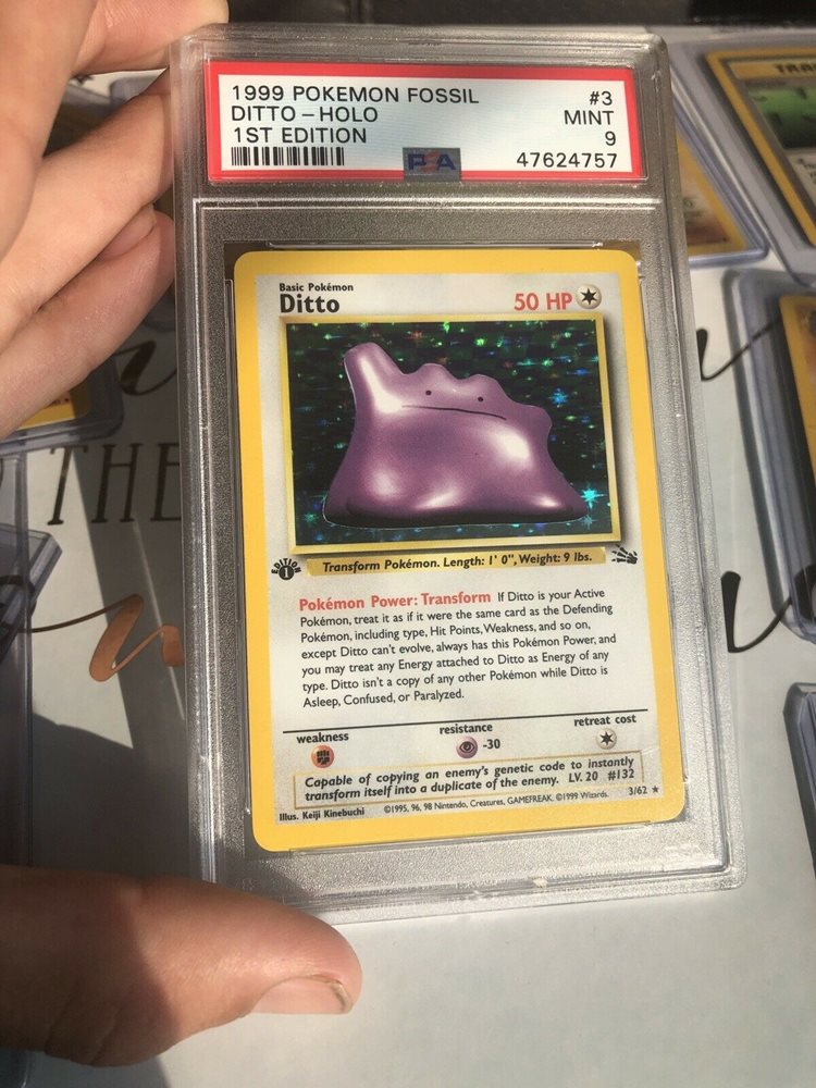 Auction Prices Realized Tcg Cards 1999 Pokemon Fossil Ditto-Holo 1ST ...