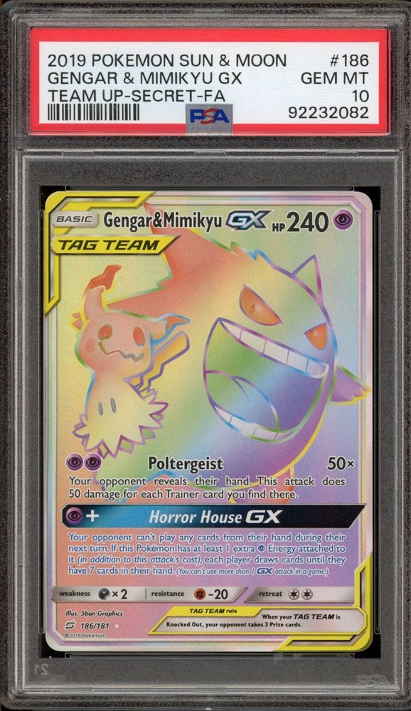 Auction Prices Realized Tcg Cards 2019 Pokemon Sun & Moon Team Up Full Art / Gengar & Mimikyu Gx