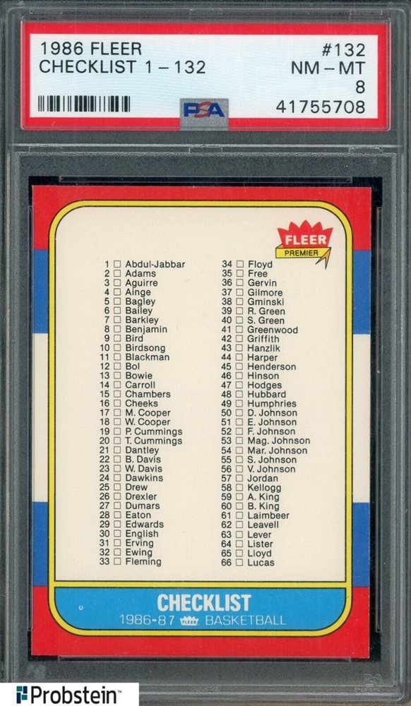 Auction Prices Realized Basketball Cards 1986 Fleer Checklist 1-132