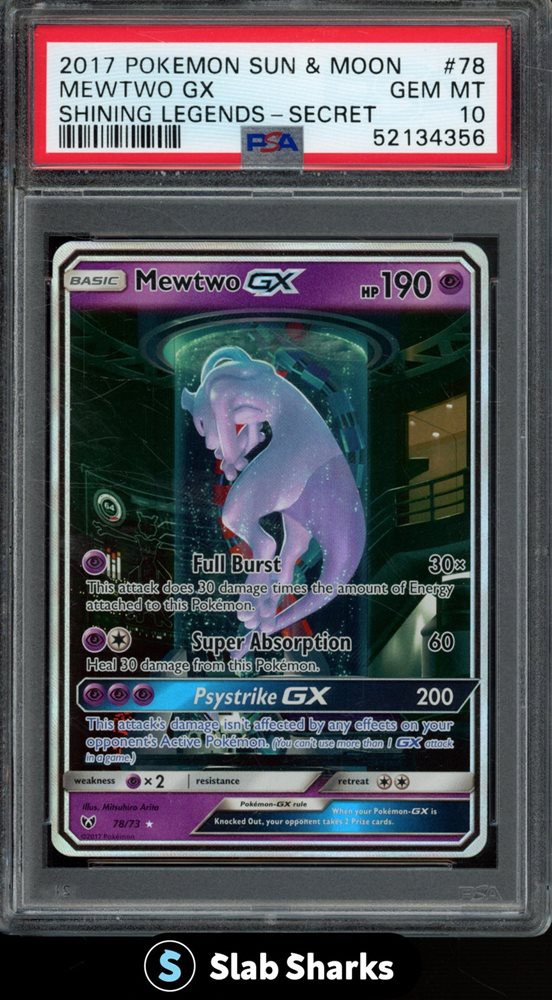 Auction Prices Realized Tcg Cards 2017 Pokemon Sun & Moon Shining Legends Mewtwo Gx
