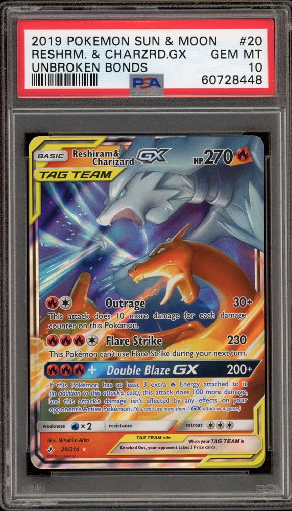 Auction Prices Realized Tcg Cards 2019 POKEMON SUN & MOON UNBROKEN BONDS Reshiram & Charizard Gx
