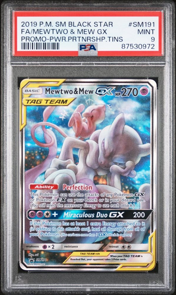 Auction Prices Realized Tcg Cards 2019 Pokemon Sm Black Star Promo Full Art / Mewtwo & Mew Gx