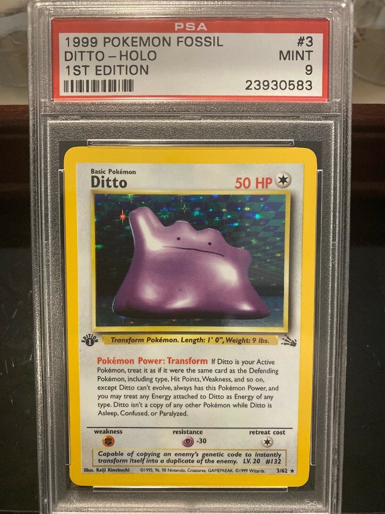 Auction Prices Realized Tcg Cards 1999 Pokemon Fossil Ditto-Holo 1st ...
