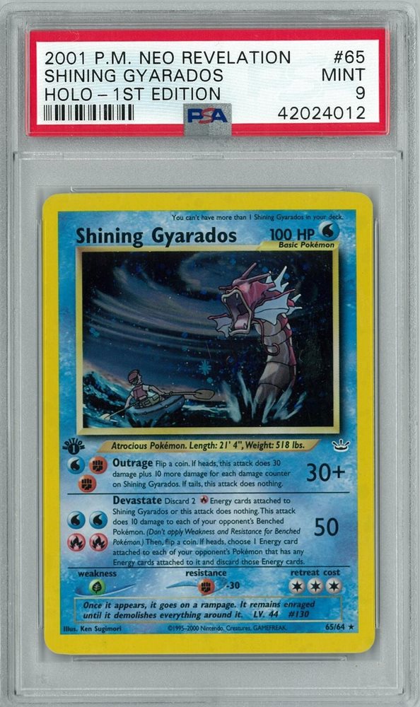 Auction Prices Realized Tcg Cards 2001 Pokemon Neo Revelation 1st Edition Shining Gyarados-Holo