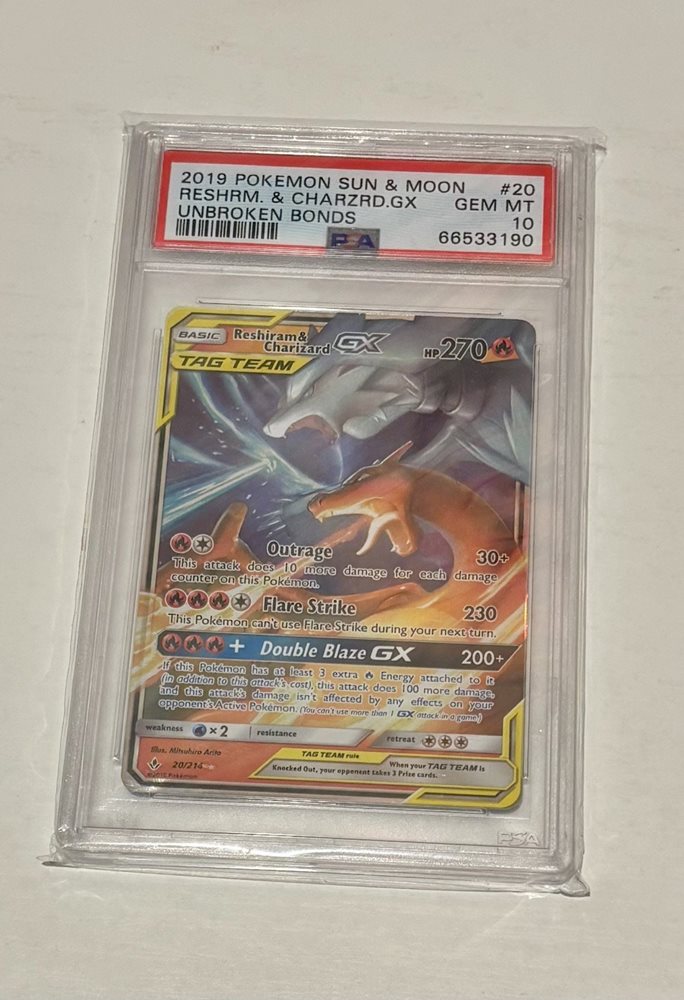 Auction Prices Realized Tcg Cards 2019 POKEMON SUN & MOON UNBROKEN BONDS Reshiram & Charizard Gx