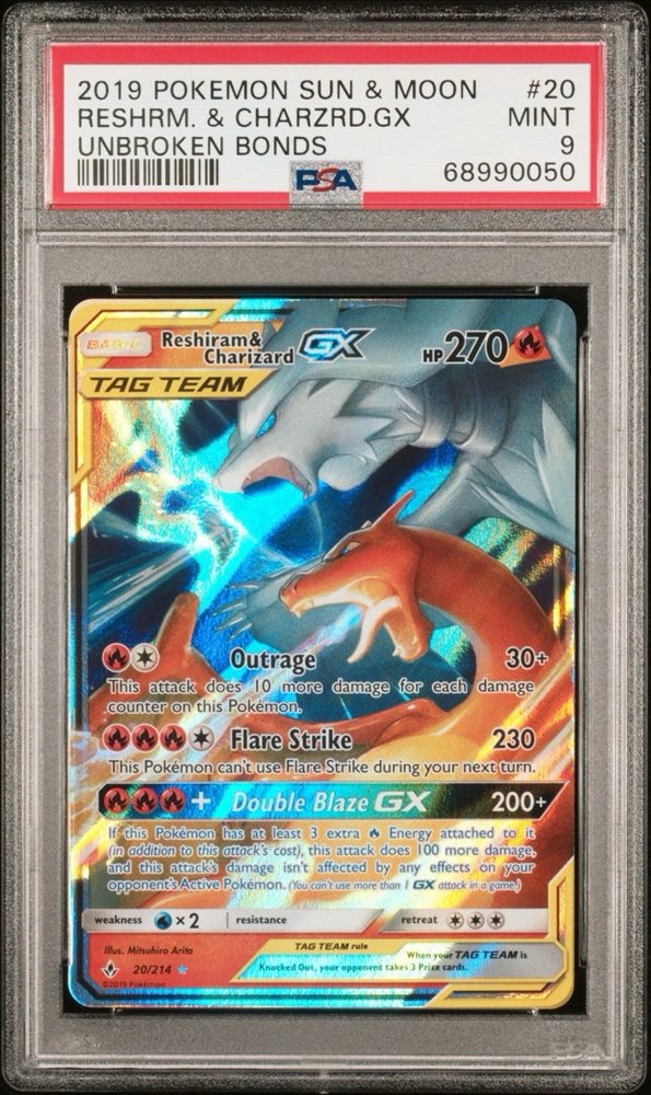 Auction Prices Realized Tcg Cards 2019 Pokemon Sun & Moon Unbroken Bonds Reshiram & Charizard Gx