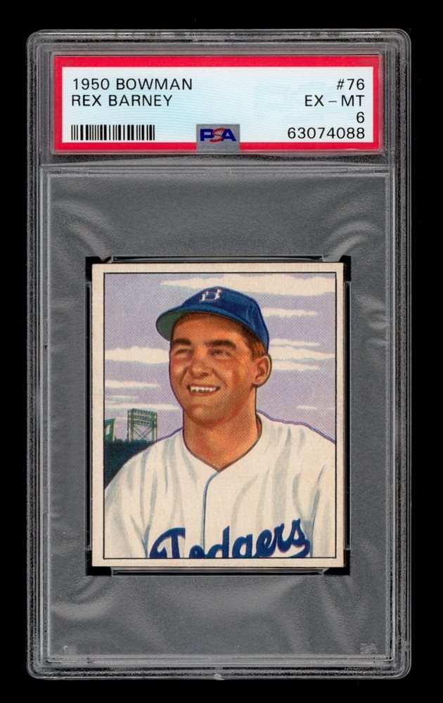 Prix de vente aux enchères réalisés Baseball Cards 1950 BOWMAN Rex Barney