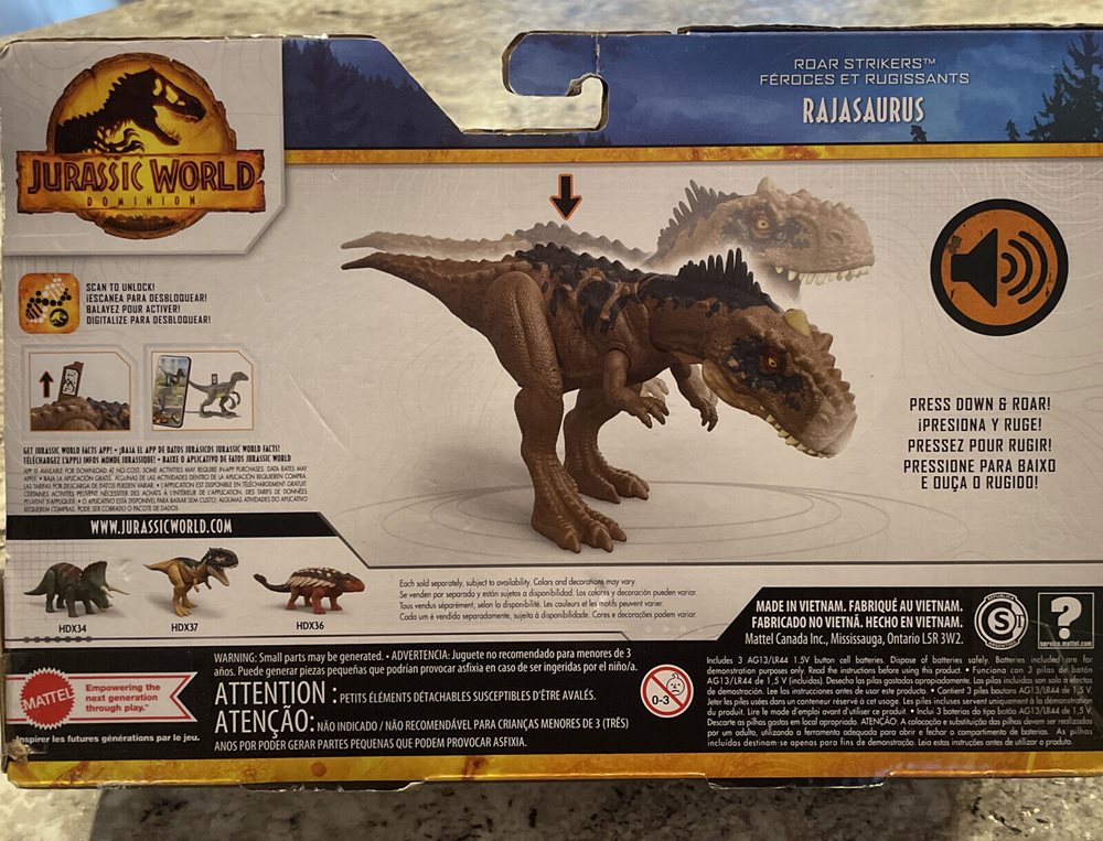 Jurassic World Dominion: RAJASAURUS Dinosaur Figure Roa