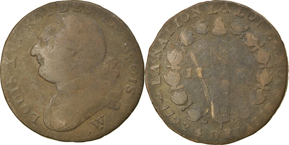 12 Deniers 1792 Arras Frankreich Coin, Louis Xvi, Arras