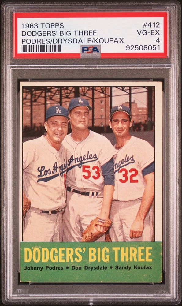 Auction Prices Realized Baseball Cards 1963 TOPPS Dodgers' Big Three