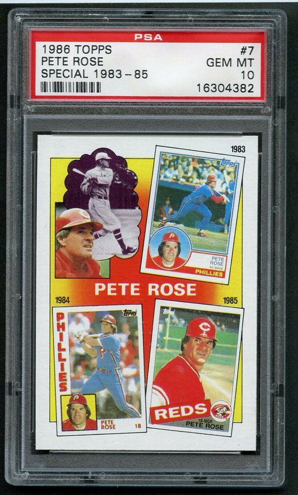 Auction Prices Realized Baseball Cards 1986 Topps Pete Rose SPECIAL 1983-85