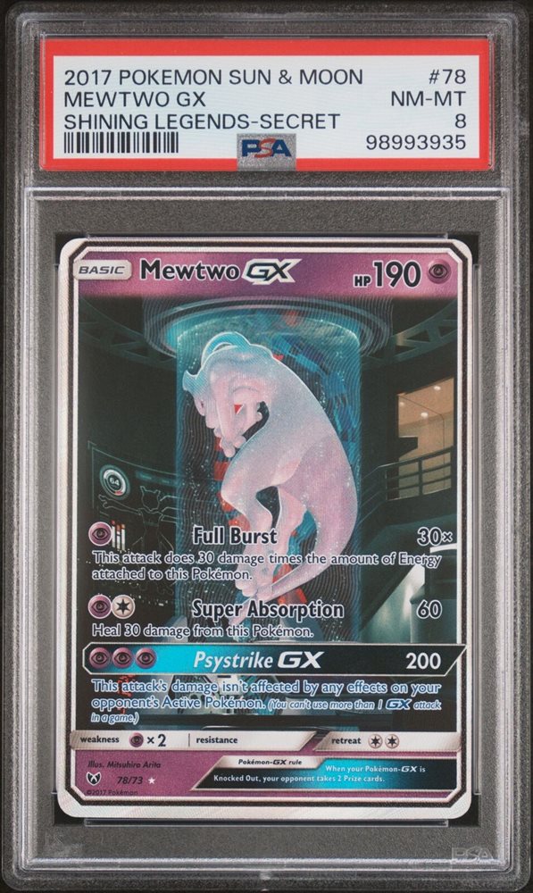 Auction Prices Realized Tcg Cards 2017 Pokemon Sun & Moon Shining Legends Mewtwo Gx