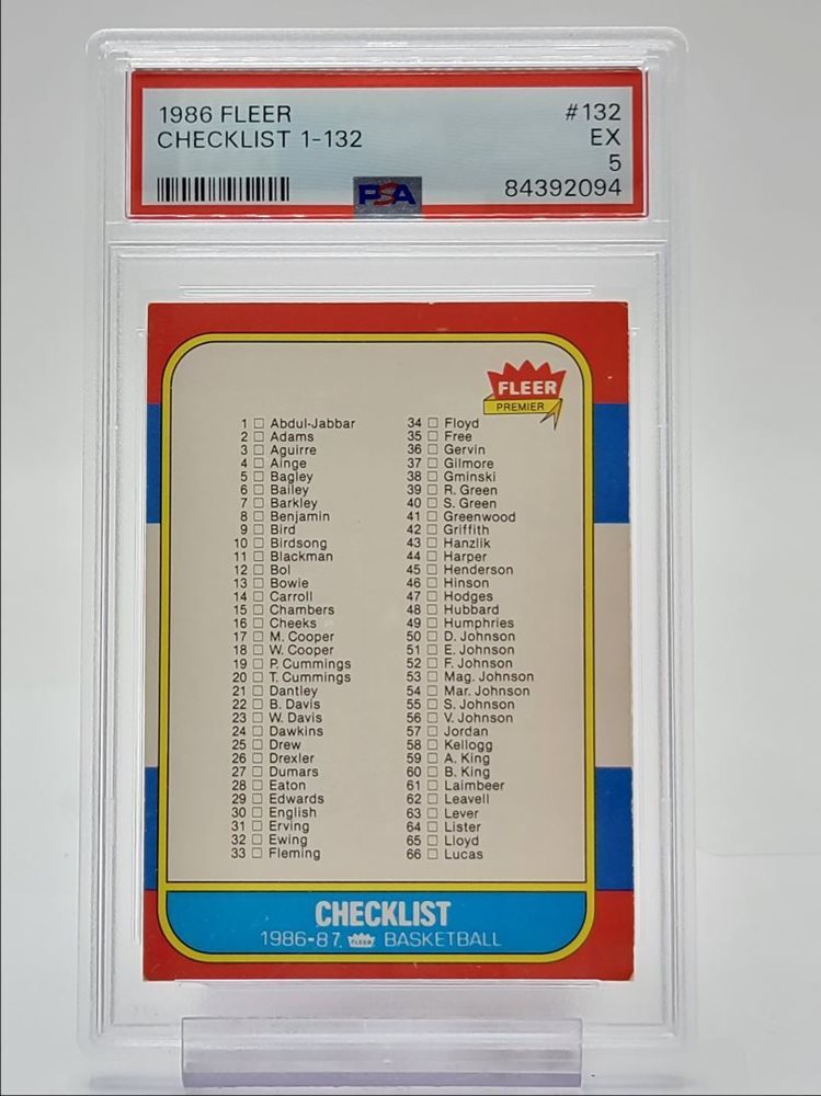 Auction Prices Realized Basketball Cards 1986 Fleer Checklist 1-132