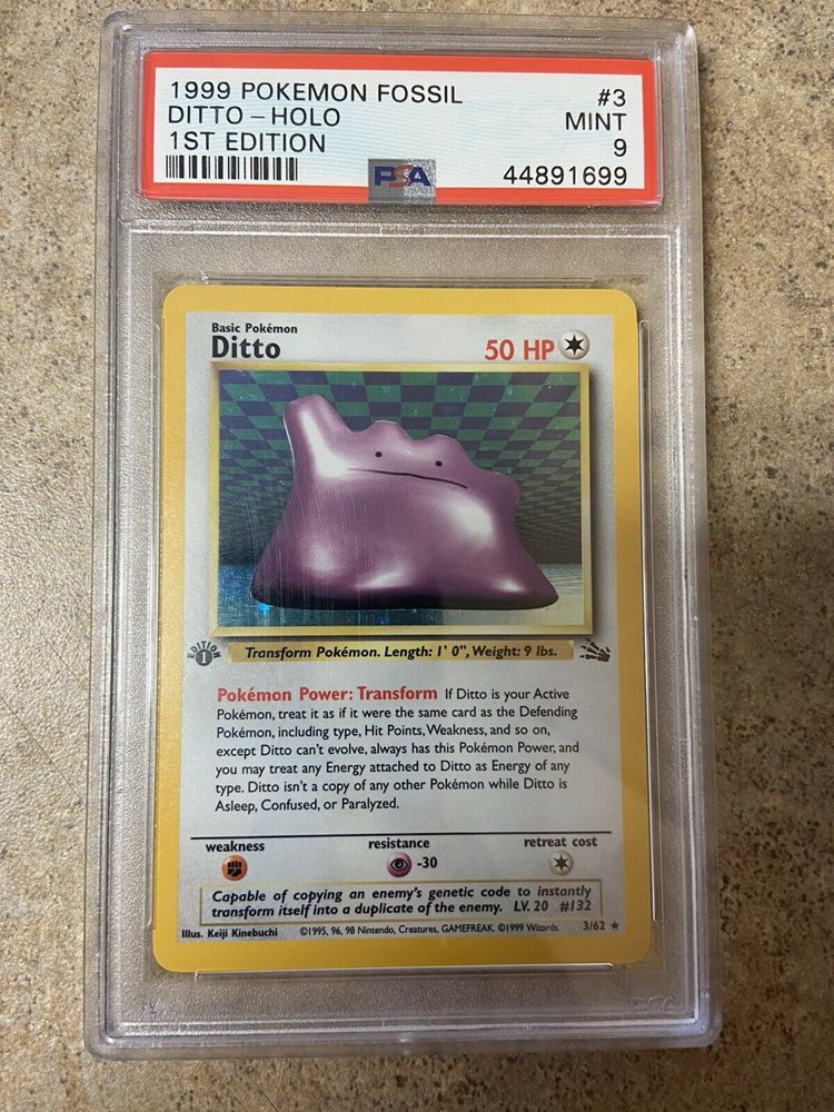 Auction Prices Realized Tcg Cards 1999 Pokemon Fossil Ditto-Holo 1ST ...