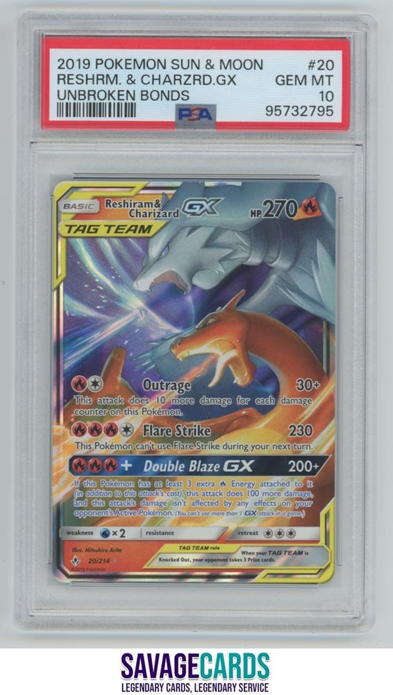 Auction Prices Realized Tcg Cards 2019 POKEMON SUN & MOON UNBROKEN BONDS Reshiram & Charizard Gx