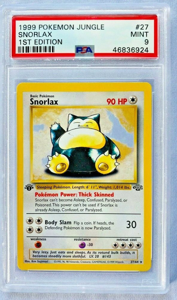 Auction Prices Realized Tcg Cards 1999 Pokemon Jungle Snorlax 1ST EDITION